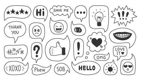 Emotion Reaction Comic Speech Bubble Set 46619853 Vector Art at Vecteezy