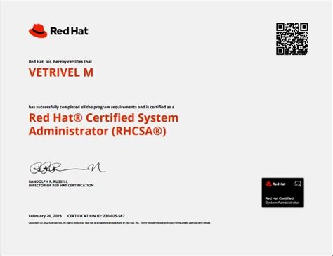 Redhatcertified Rhcsa Linuxadministration Vetrivel M