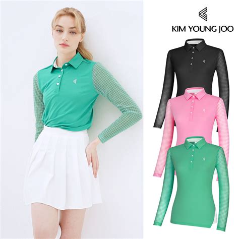 핫딜 김영주 여성 골프웨어 봄 여름 모니카 메쉬 긴팔 카라티셔츠 딜팡 골프용품 전문쇼핑몰
