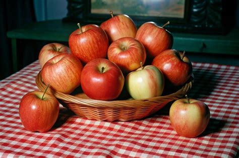 apples on the table premium ai generated image