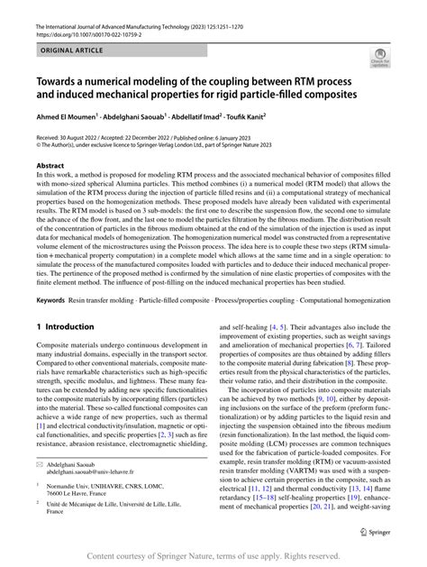 Towards A Numerical Modeling Of The Coupling Between Rtm Process And