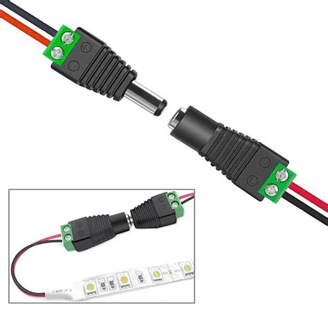 V Dc Power Connector Mm X Mm Male Femalepower Jack Adapter For Led Strip Cctv Security