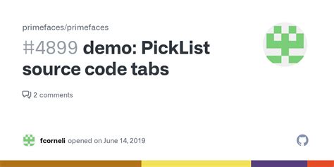 Demo Picklist Source Code Tabs · Issue 4899 · Primefacesprimefaces · Github