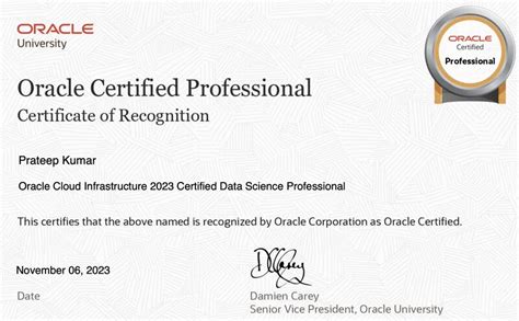prateep kumar on linkedin cleared the oracle data science