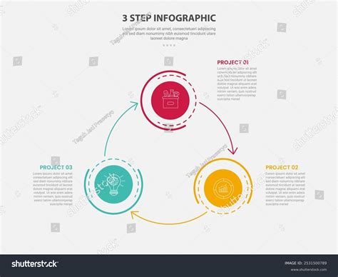 3 Points Template Infographic Outline Style Stock Vector Royalty Free