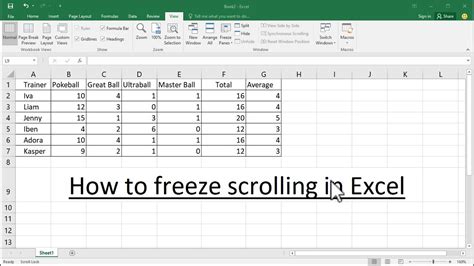 how to freeze scrolling in excel youtube