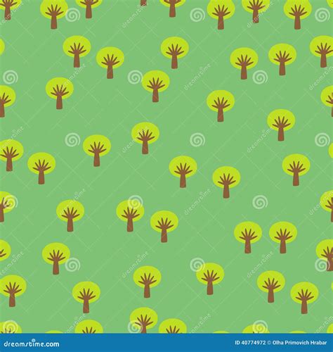 Tree Seamless Pattern Stock Vector Illustration Of Ecology 40774972