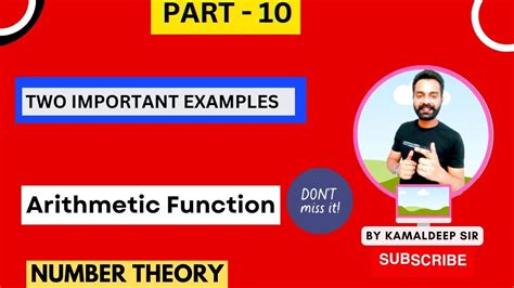 Arithmetic Function Important Examples I Number Theory I Bsc Maths Youtube