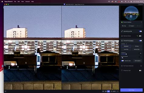 Sharpening Introduces Artifacts And Removing Noise Is Too Aggressive