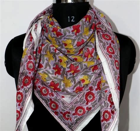 Hand Block Printed Cotton Scarf At ₹ 174piece Cotton Printed Scarf
