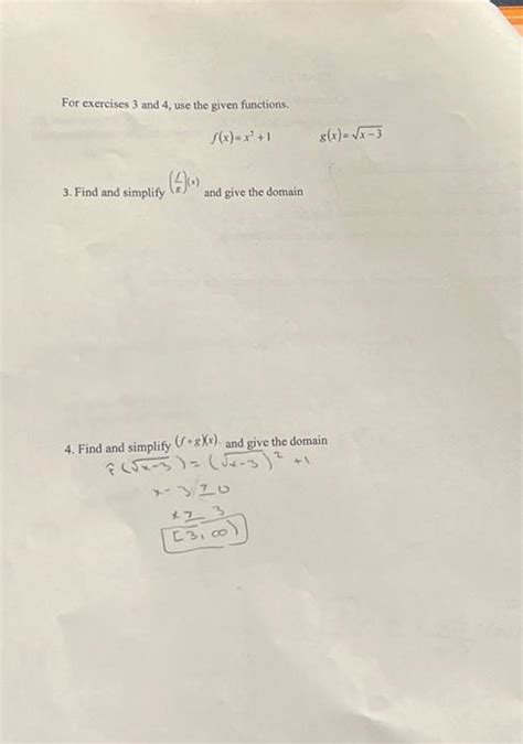 Solved For Exercises 3 And 4 Use The Given Functions
