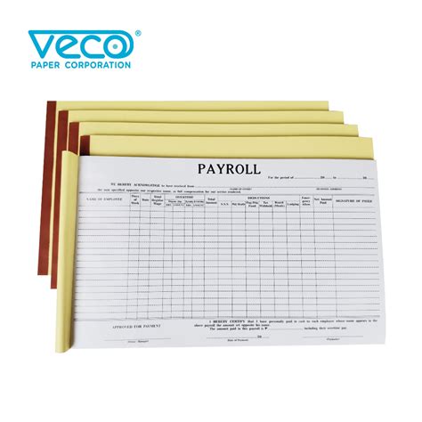 Veco Payroll Pad 85in X 14in 50sheets 5pads Shopee Philippines