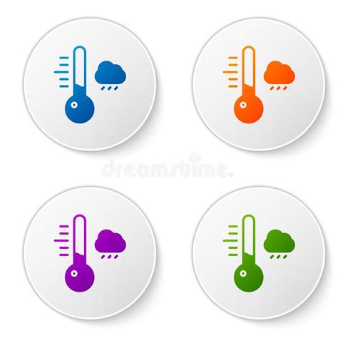 Color Meteorology Thermometer Measuring Icon Isolated On White Background Thermometer Equipment