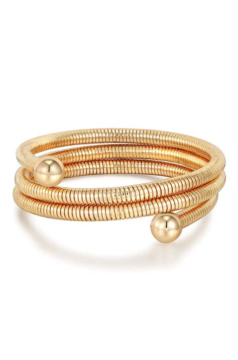 Spring Band Flex Bangle Bangles 18k Gold Gold Plate