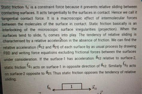 [answered] Static Friction Fs Is A Constraint Force Because It Prevents Kunduz