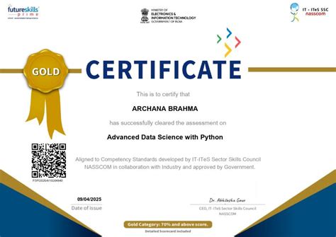Datascience Python Nasscom Futureskillsprime Goldcertified Machinelearning Careergrowth