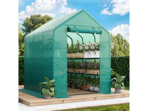 Yitahome Serre De Jardin Vert 3 Niveaux 18 étagères En Polyéthylène