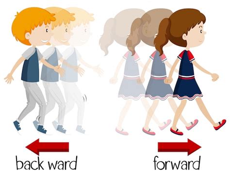 Premium Vector Wordcard For Backward And Forward