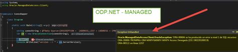 Odp Net Conex Fails Error C Visual Studio 2017 Oracle 11 Stack Overflow
