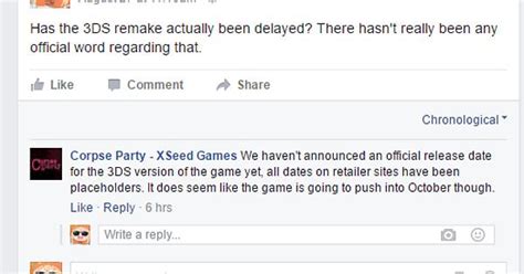 Corpse Party 3ds Pretty Much Officially Delayed Album On Imgur