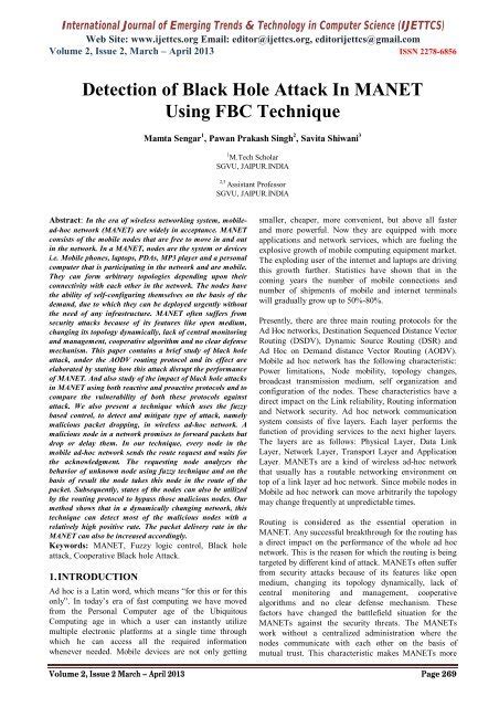 Detection Of Black Hole Attack In Manet Using Fbc Technique