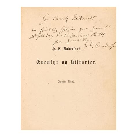 Bonhams Presentation Copy To Danish Actor Lauritz Eckardt Andersen