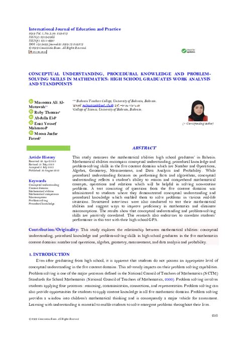 pdf conceptual understanding procedural knowledge and problem