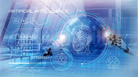 Virtual Infographic With 3d Human Model And Learning Robots Stock Image Image Of Data