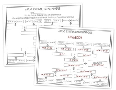 Adding And Subtracting Polynomials Worksheet Math Aids Subtraction