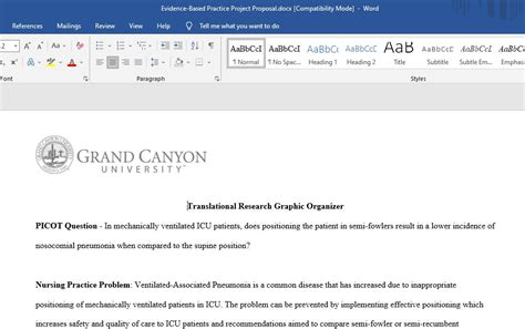 Evidence Based Practice Project Proposal Research Design Comparison