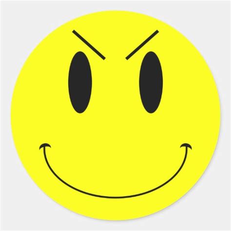 Evilsmileyfaceclassicroundsticker