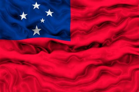 National Flag Of Samoa Background With Flag Of Samoa Premium Photo