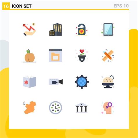 16 Thematic Vector Flat Colors And Editable Symbols Of Browser Food