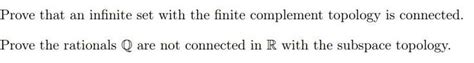 Solved Prove That An Infinite Set With The Finite Complement