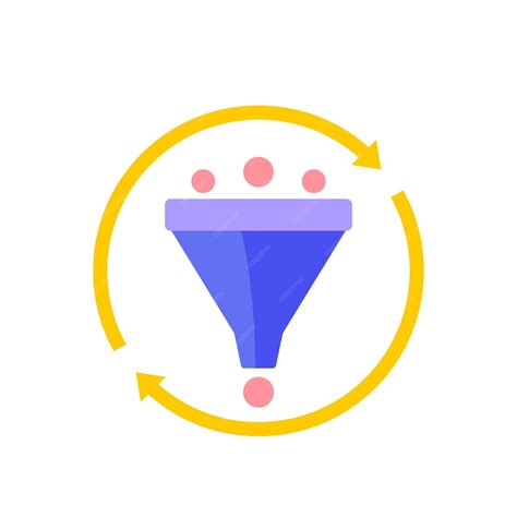 Premium Vector Filtering Icon With Funnel Flat Vector