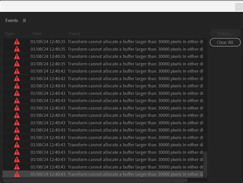 Solved Help Transform Cannot Allocate A Buffer Larger T Adobe