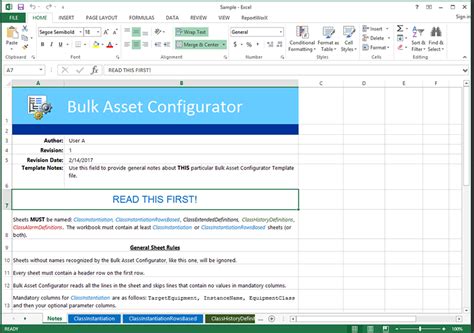 Excel Template File
