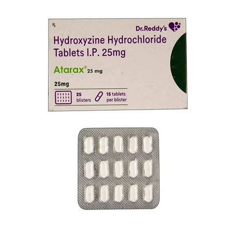 25mg Atarax Hydroxyzine Hydrochloride Tablets Packaging Type Box At