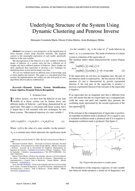 Pdf Underlying Structure Of The System Using Dynamic Clustering And Penrose Inverse