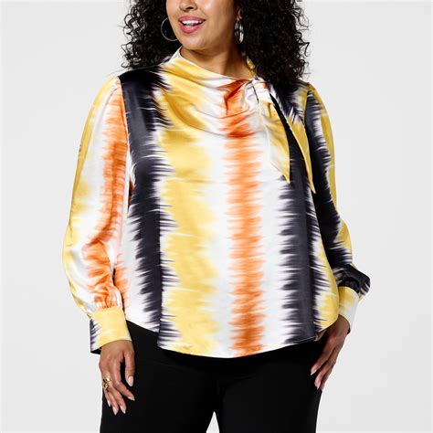 Grey By Jhoan Sebastian Grey Satin Tie Neck Blouse Hsn