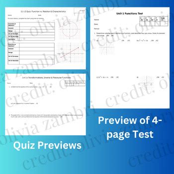 Gr 12 Advanced Functions PreCalculus UNIT 1 FUNCTIONS BUNDLE TPT