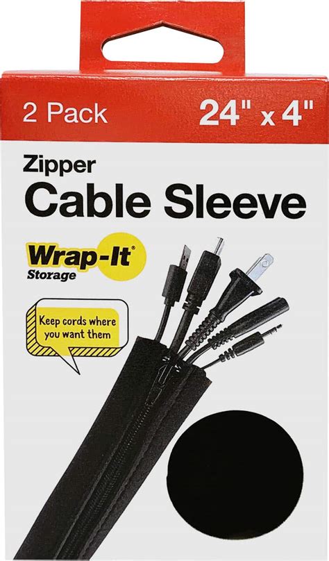 Customer Reviews Wrap It Storage Cable Sleeve Black 402 Sz 24bl Best Buy