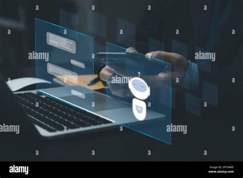 chatgpt chat with ai or artificial intelligence digital chatbot robot application openai