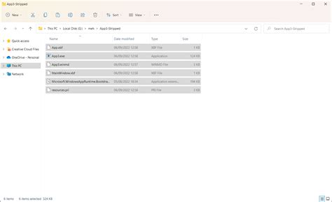 what is the size of a hello world winui 3 program packed with all