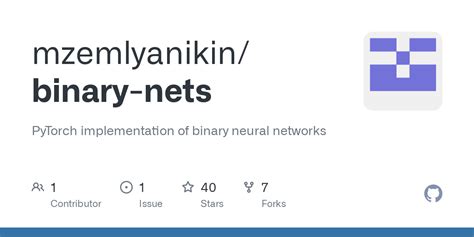 Github Mzemlyanikinbinary Nets Pytorch Implementation Of Binary Neural Networks