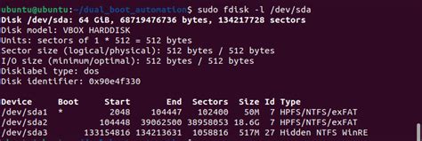 dual boot fdisk doesn t create partitions with the requested size