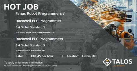 Talos Automation On Linkedin Hot Job Fanuc Robot Programmers And Rockwell Plc Programmers
