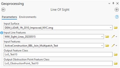 Line Of Sight Tool Output Feature Class Does Not L Esri Community