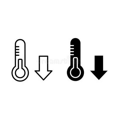 Temperature Decrease Icon Set Stock Illustration Illustration Of