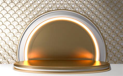 골든 포디움 최소 기하학적 흰색과 골드 스타일 추상3d 렌더링 0명에 대한 스톡 사진 및 기타 이미지 0명 12월 31일 3차원 형태 Istock